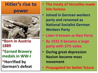 Nazism and the rise of Hitler PPT / Slide | PPTX
