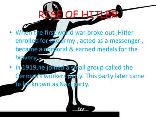 Nazism & the rise of hitler | PPTX
