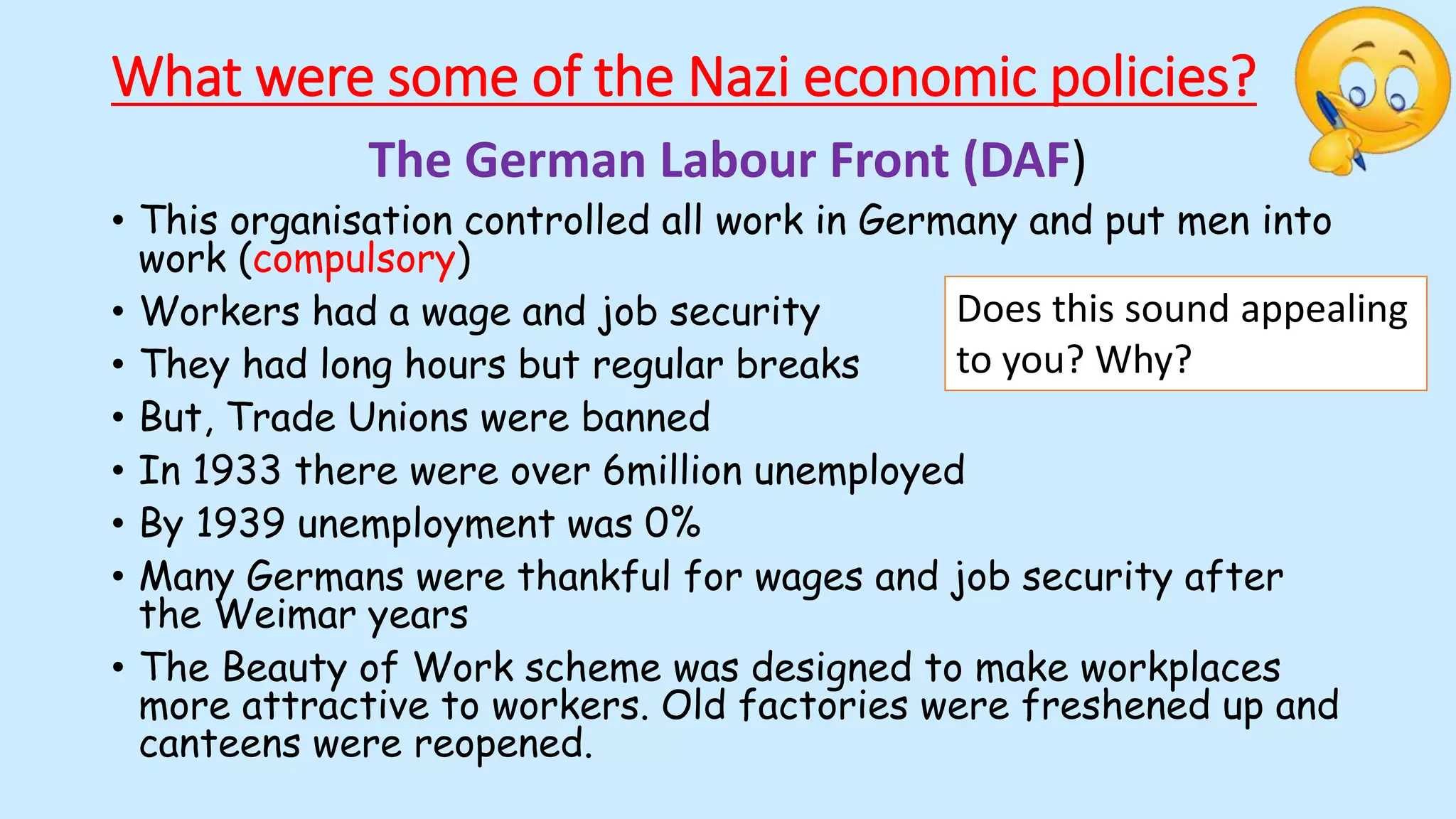 Nazi social economic policies | PPTX