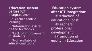 ICT for Education : Potential and Potency. | PPTX