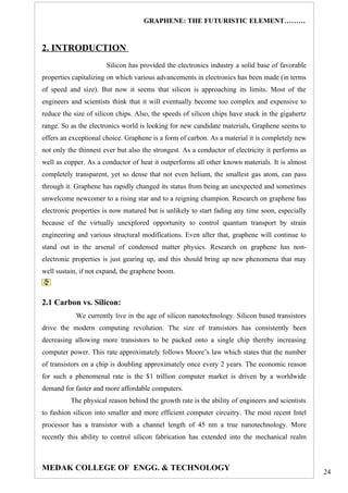 Graphene : the futuristic element..... | DOC