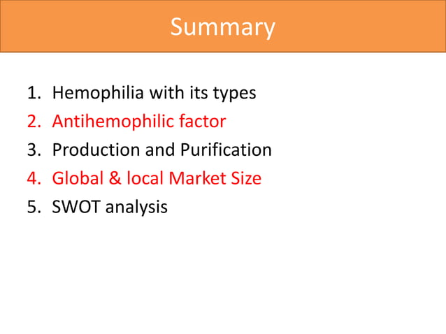 Antihemophilic Factor (Helixate FS) | PPTX | Blood Disorders | Diseases ...