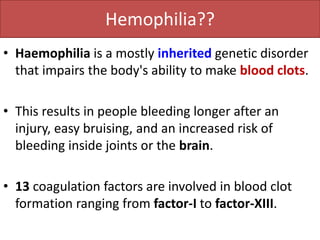 Antihemophilic Factor (Helixate FS) | PPTX