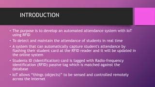Attendance System using RFID | PPTX