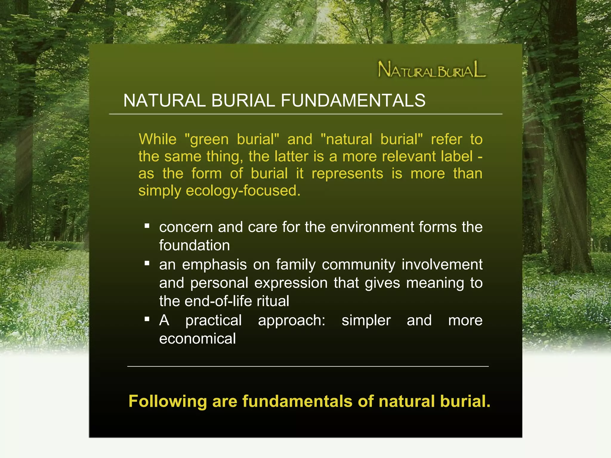 Natural Burial slideshow | PPT