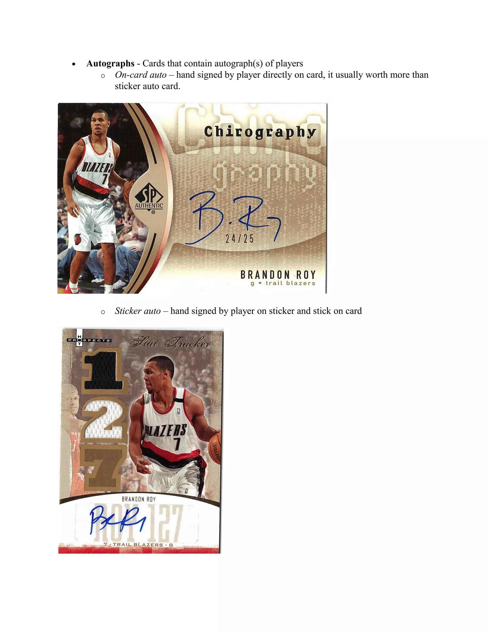 Nba basketball cards 101 card terminology | DOC