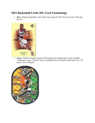 Nba basketball cards 101 card terminology | DOC