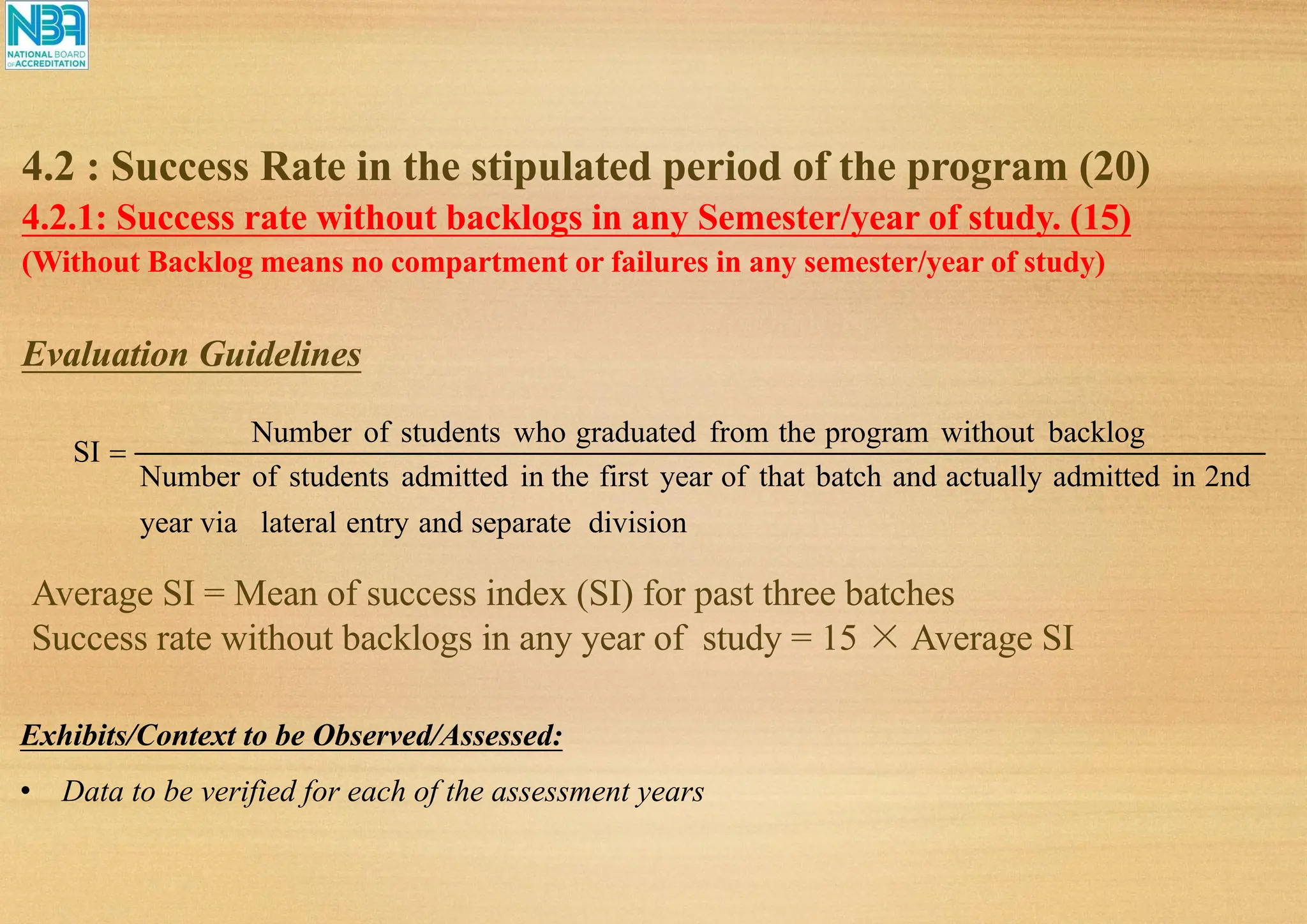 NBA criteria 3 and 4 for Tier 1 institute | PDF