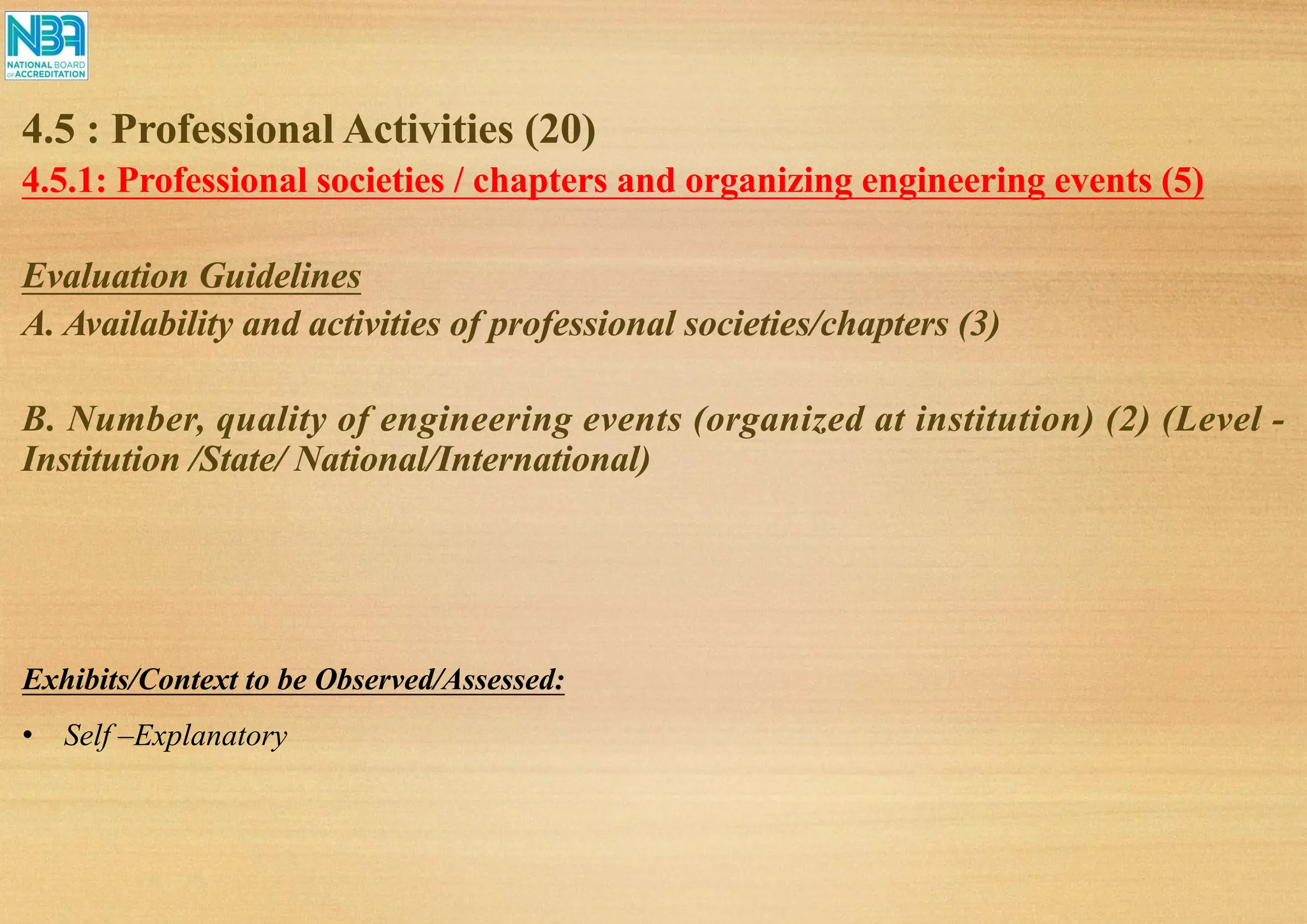 NBA criteria 3 and 4 for Tier 1 institute | PDF