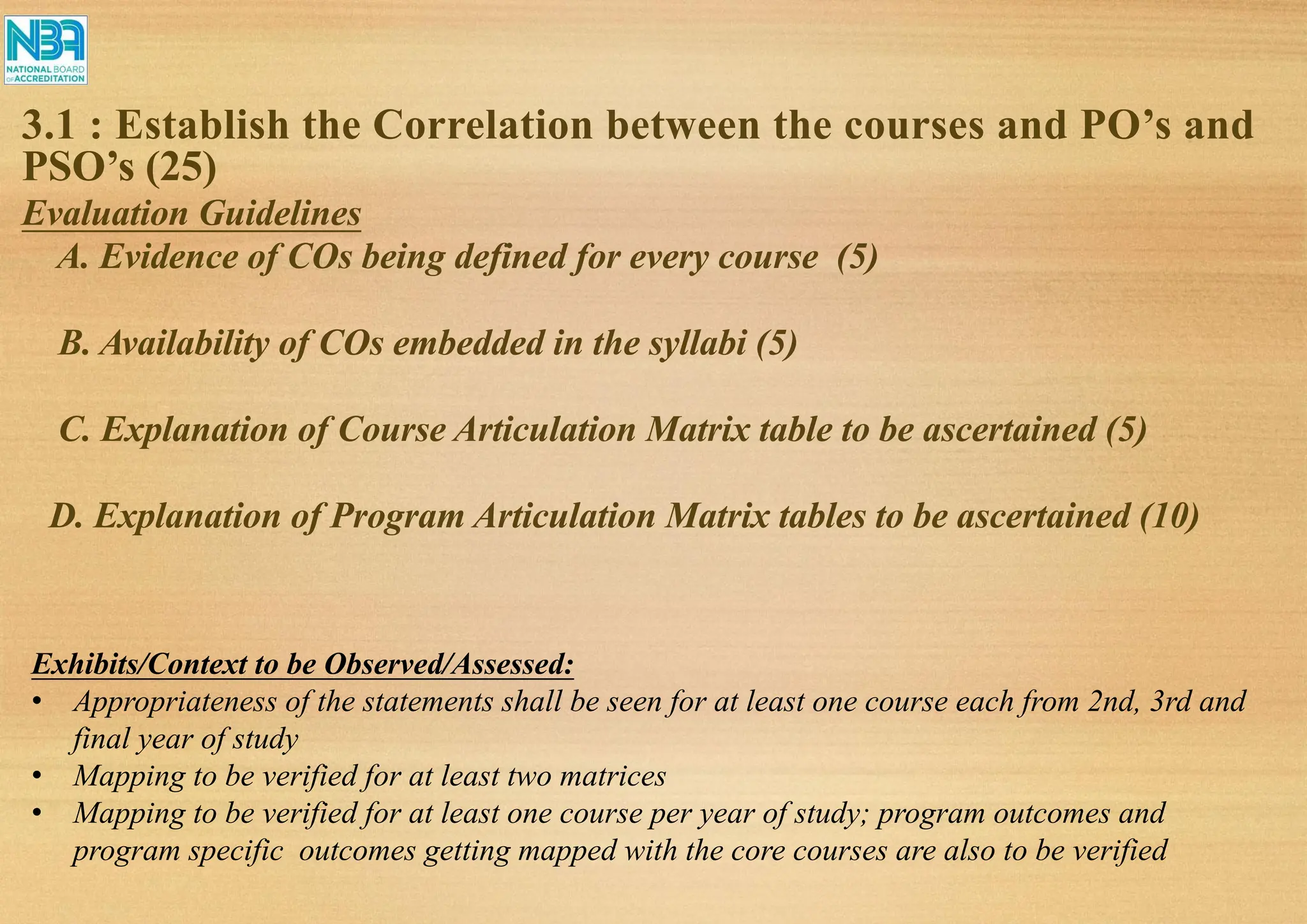 NBA criteria 3 and 4 for Tier 1 institute | PDF