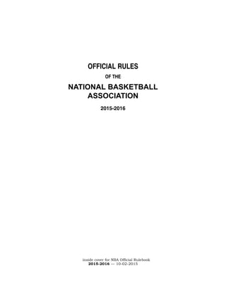 NBA Official Rules 2015-16 | PDF