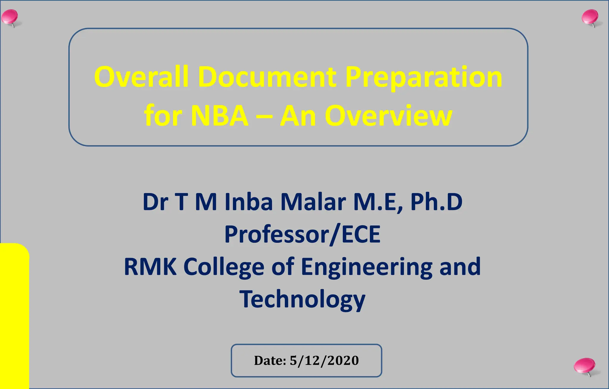 NBA SELF ASSESSMENT REPORT( SAR) PREPARATION | PPT