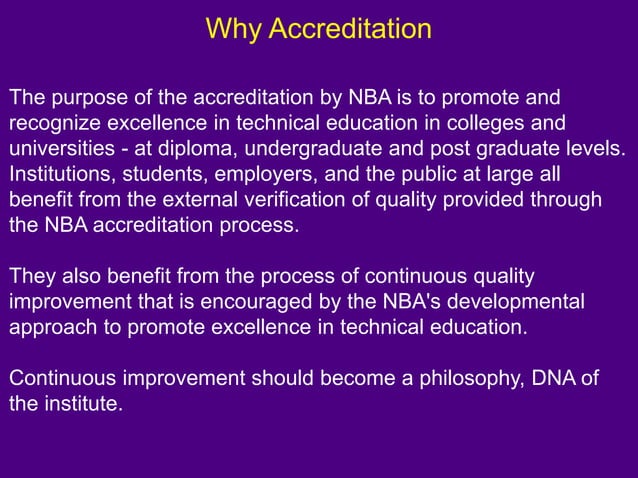 National Board of Accreditation workshop | PPTX | Professional School ...