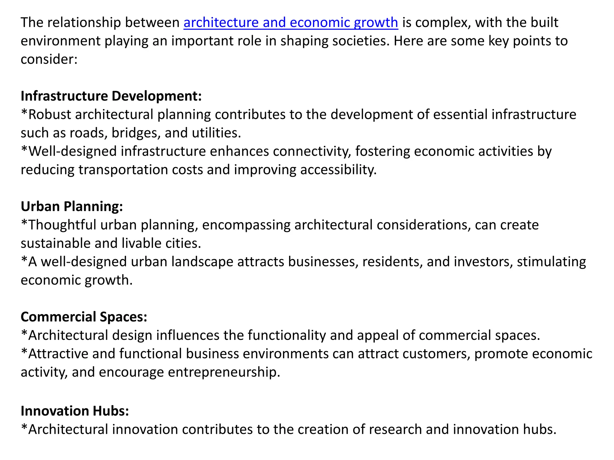 The Impact of Architecture in Economic Growth | PPTX