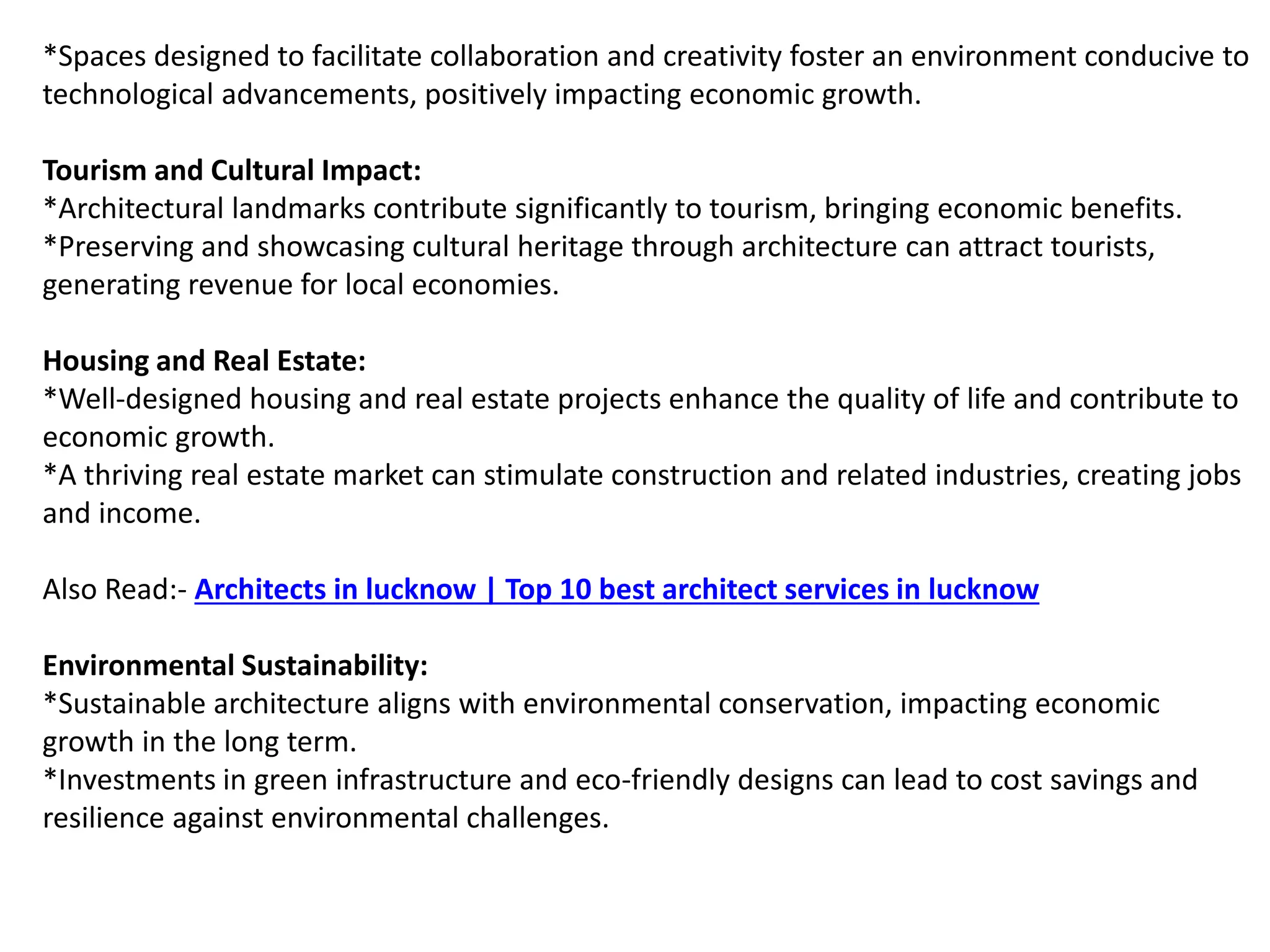 The Impact of Architecture in Economic Growth | PPTX