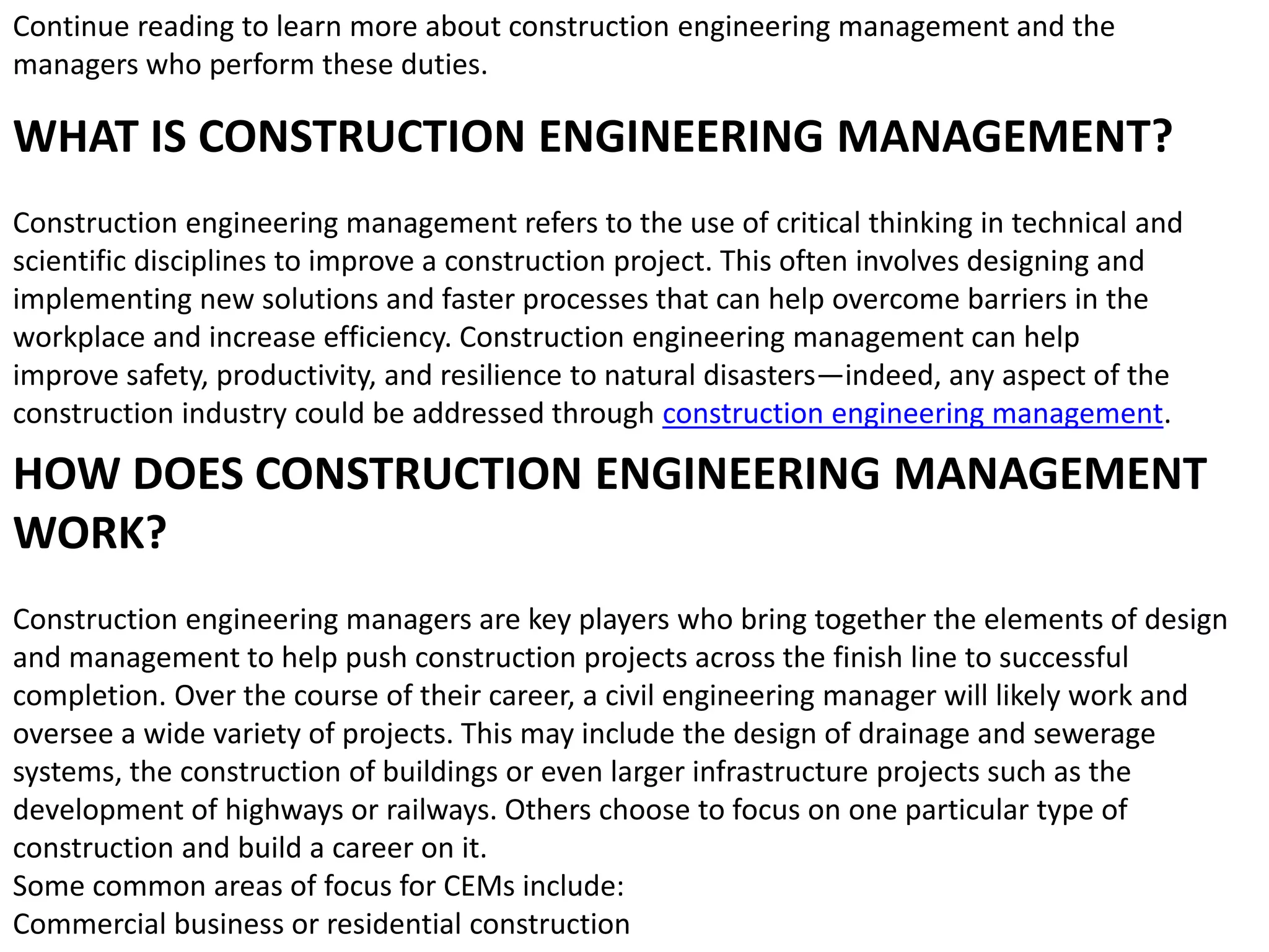 WHAT IS CONSTRUCTION ENGINEERING MANAGEMENT? | PPTX