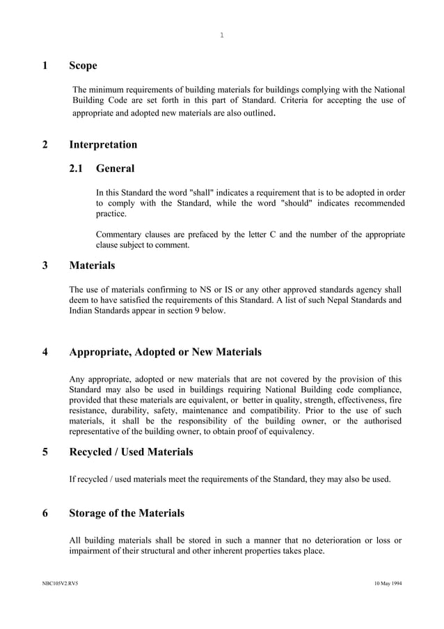Nbc101 material specification | PDF