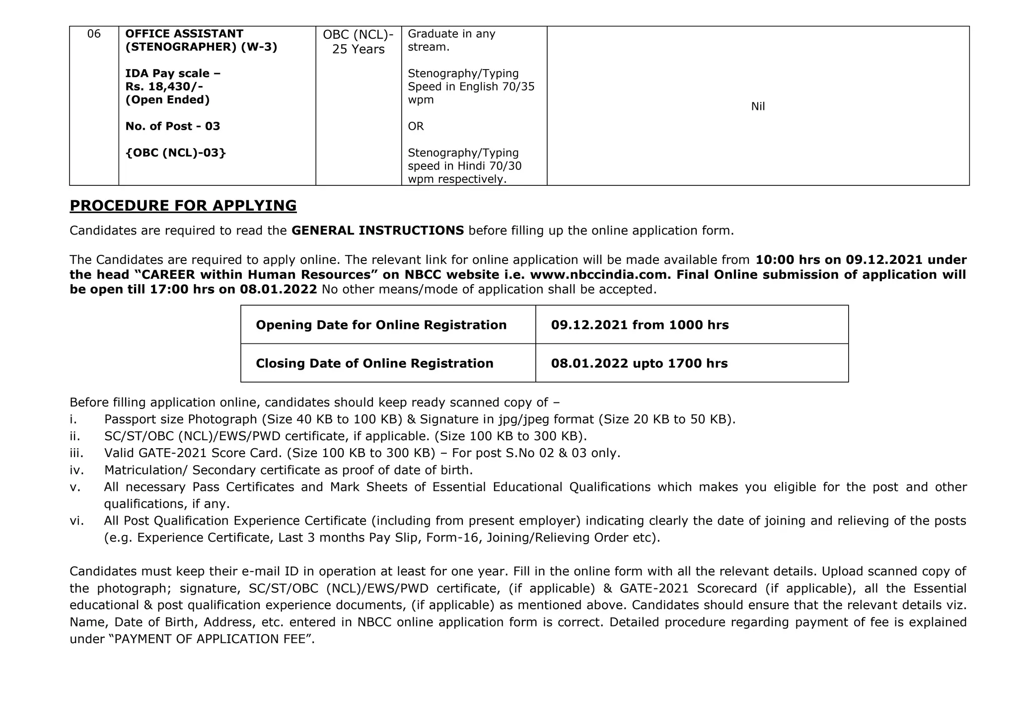 Nbcc (india) limited steno recrutment | PDF