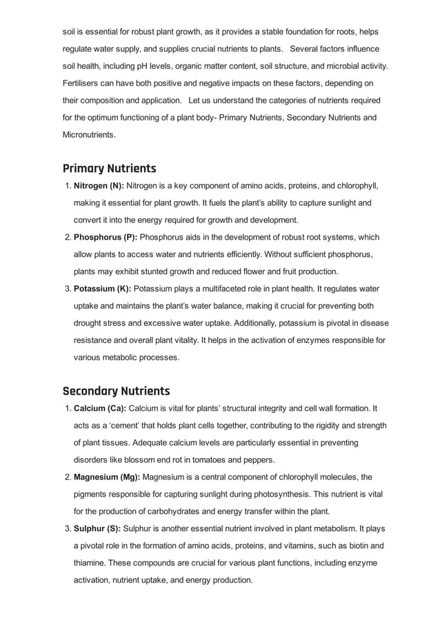 Balancing Act: Navigating the Terrain of Fertiliser Application | PDF