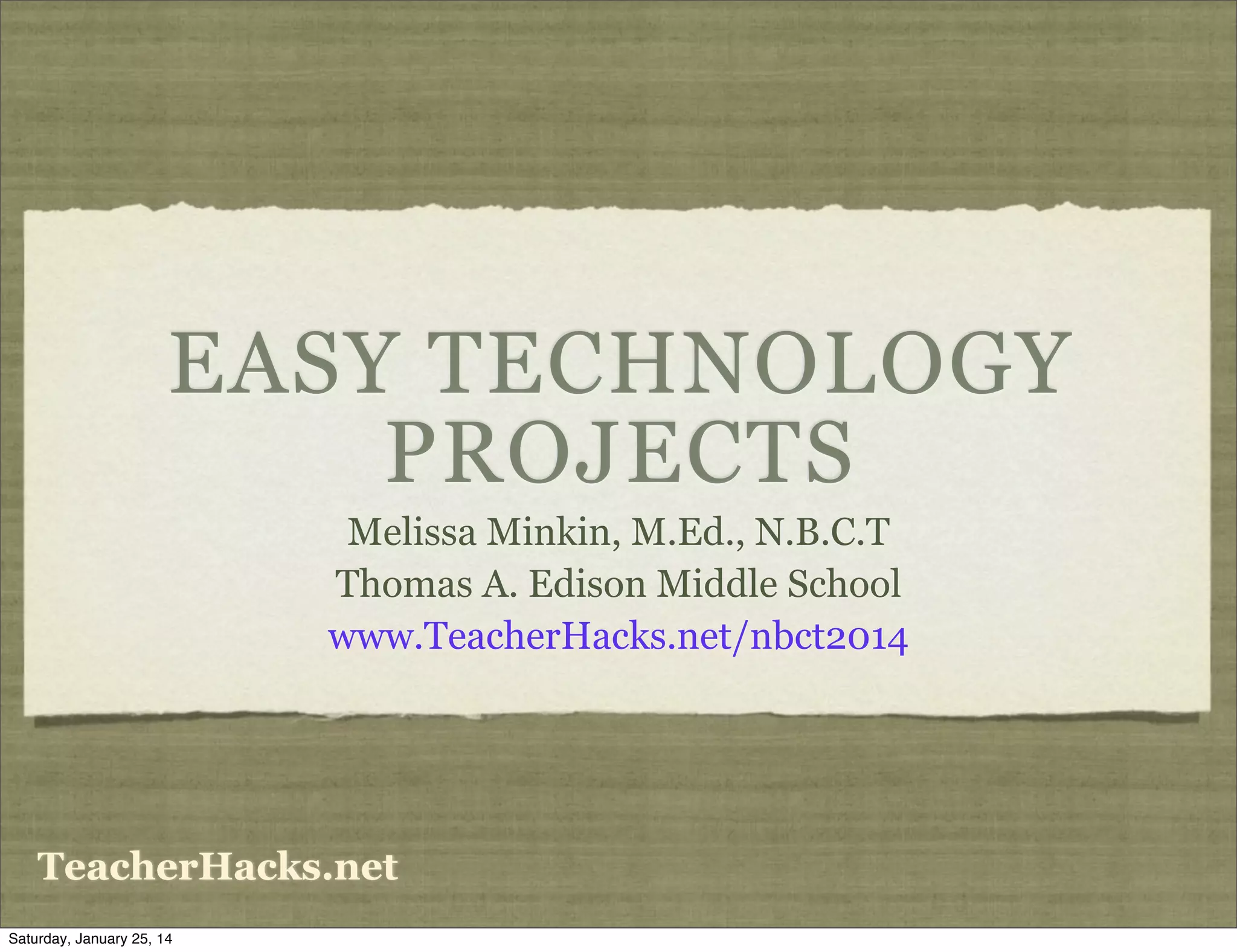 Easy Technology Projects for Your Classroom | PDF