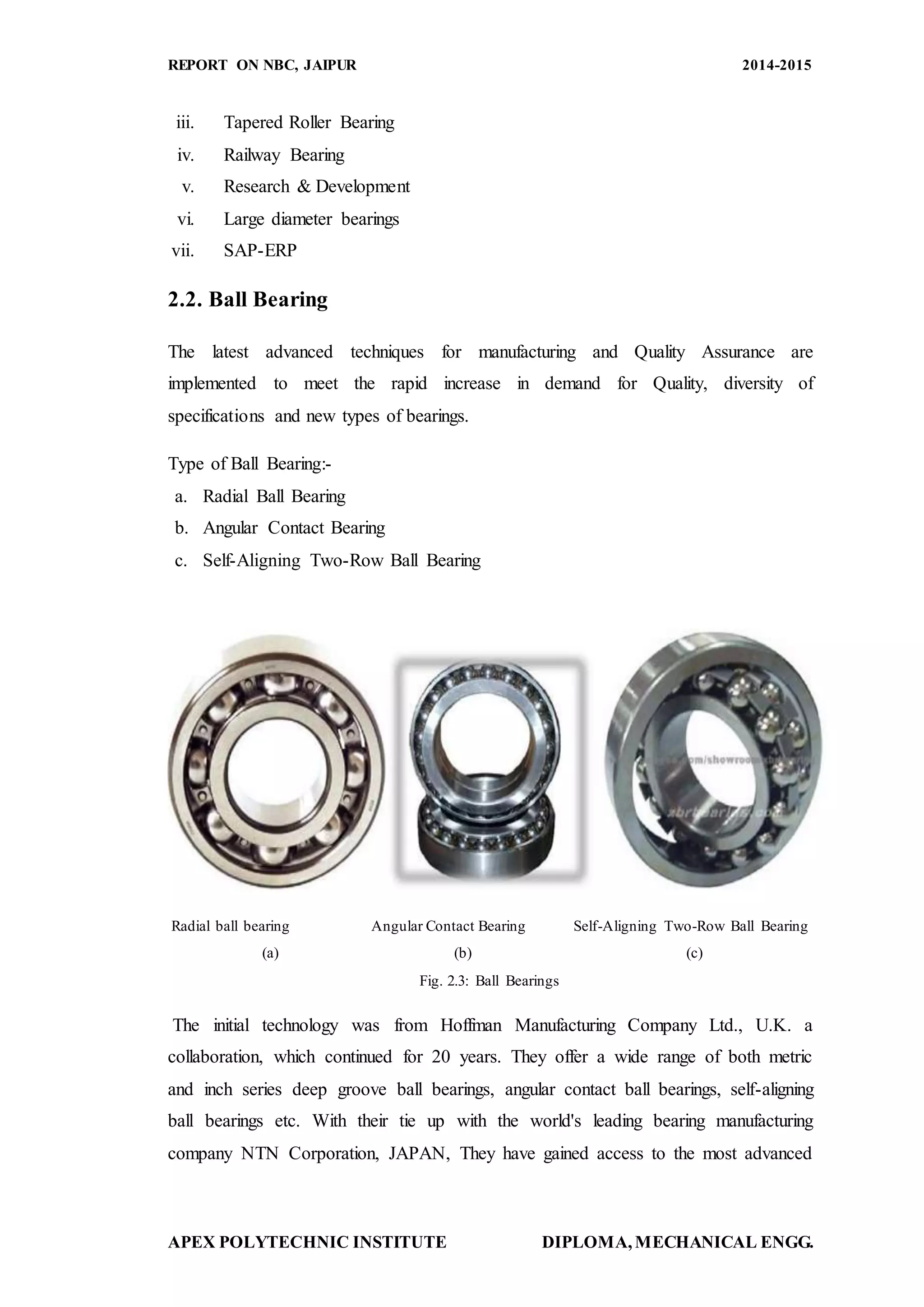 Nbc training report on railway bearing(spherical bearing) | DOCX ...