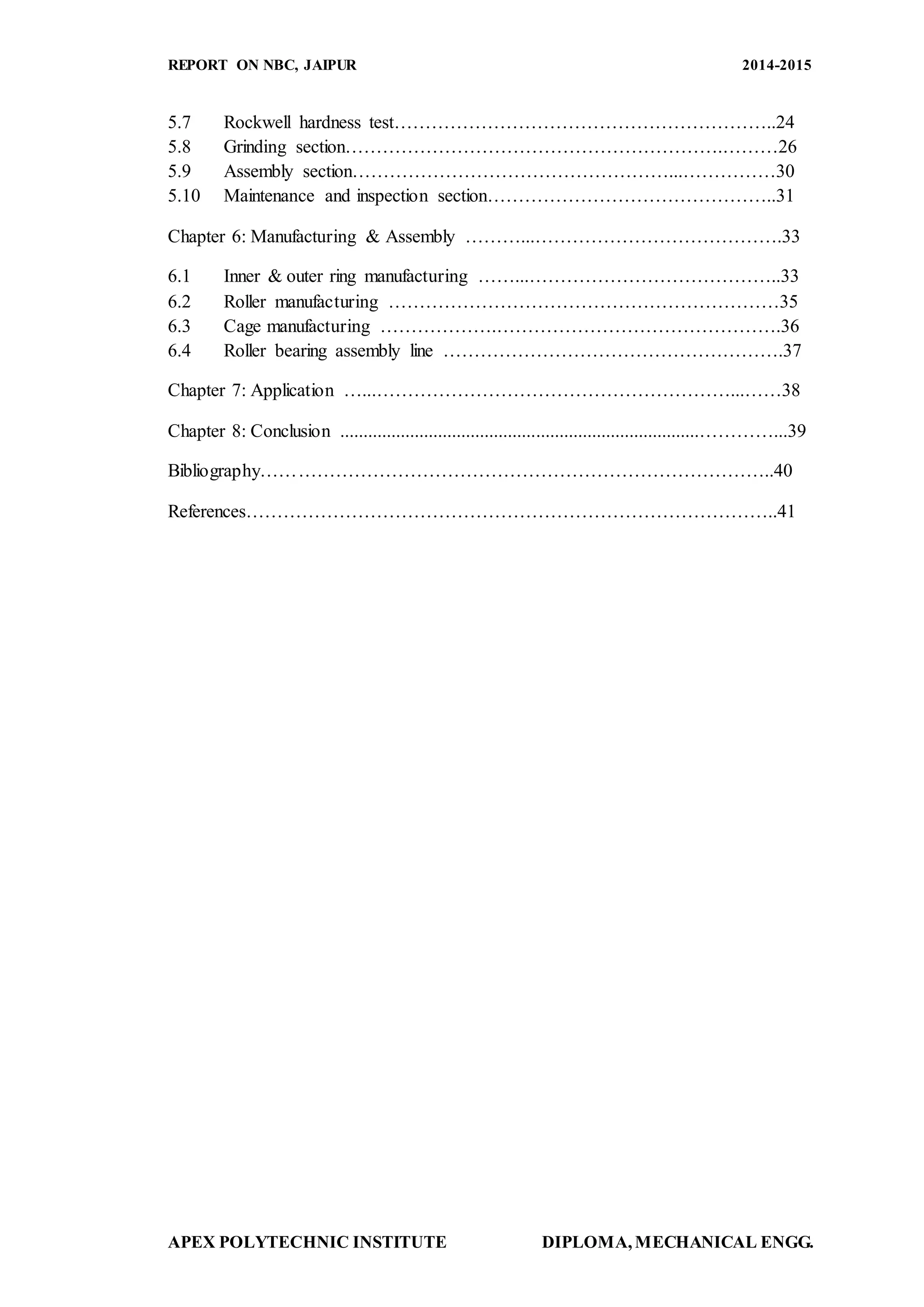 Nbc training report on railway bearing(spherical bearing) | DOCX ...