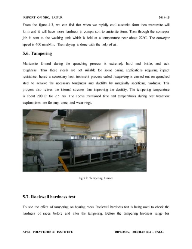 Nbc training report on railway bearing(spherical bearing) | PDF