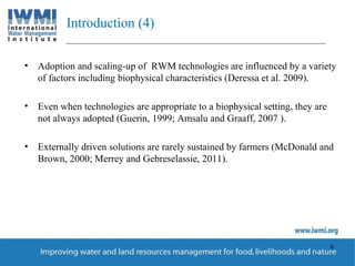 Assessment of farmers’ adoption of rainwater management technology in ...