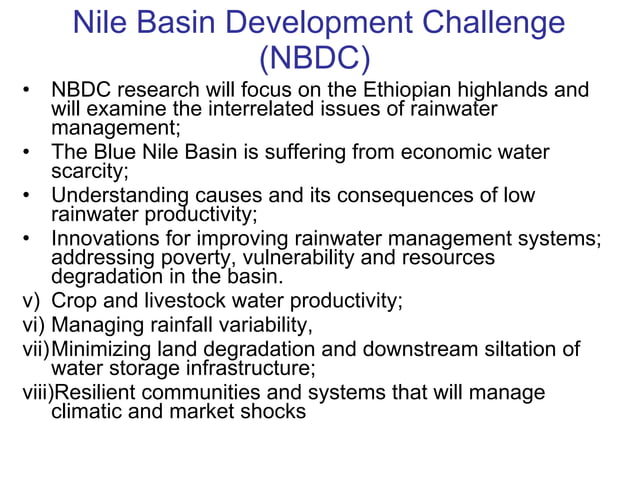Nile Basin Development Challenge: Brief overview | PPT | Environment | Science