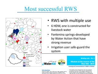 Factors in sub-optimum performance of rural water supply (RWS) systems ...