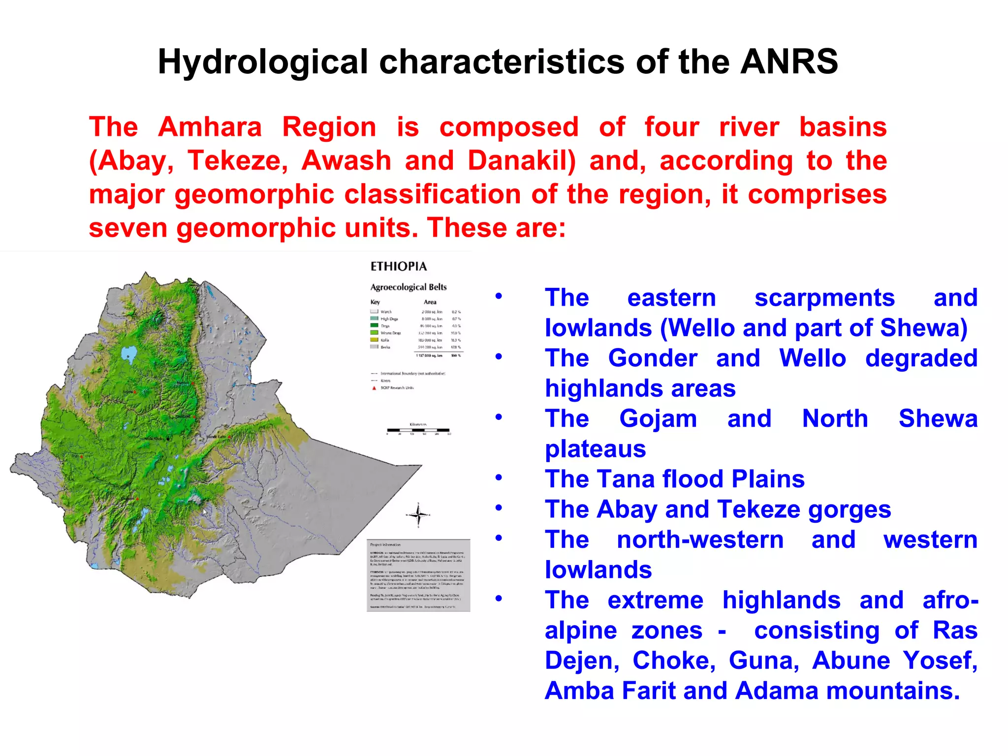 Overview of agricultural water management research in the Amhara ...