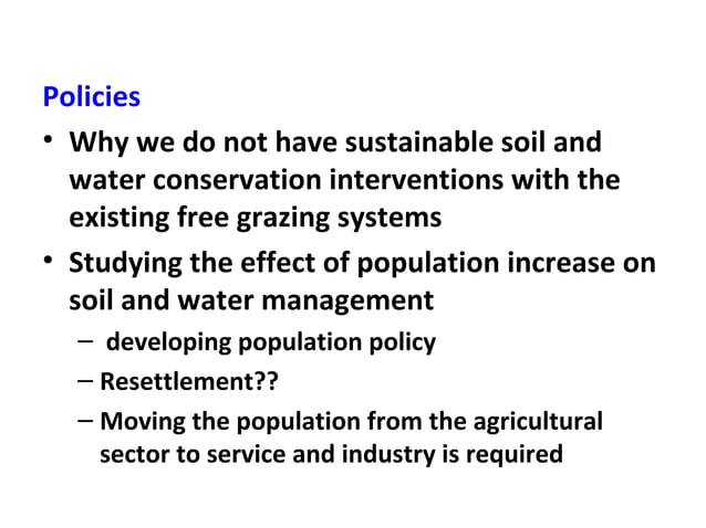 Land and water management: Pertinent issues | PPT