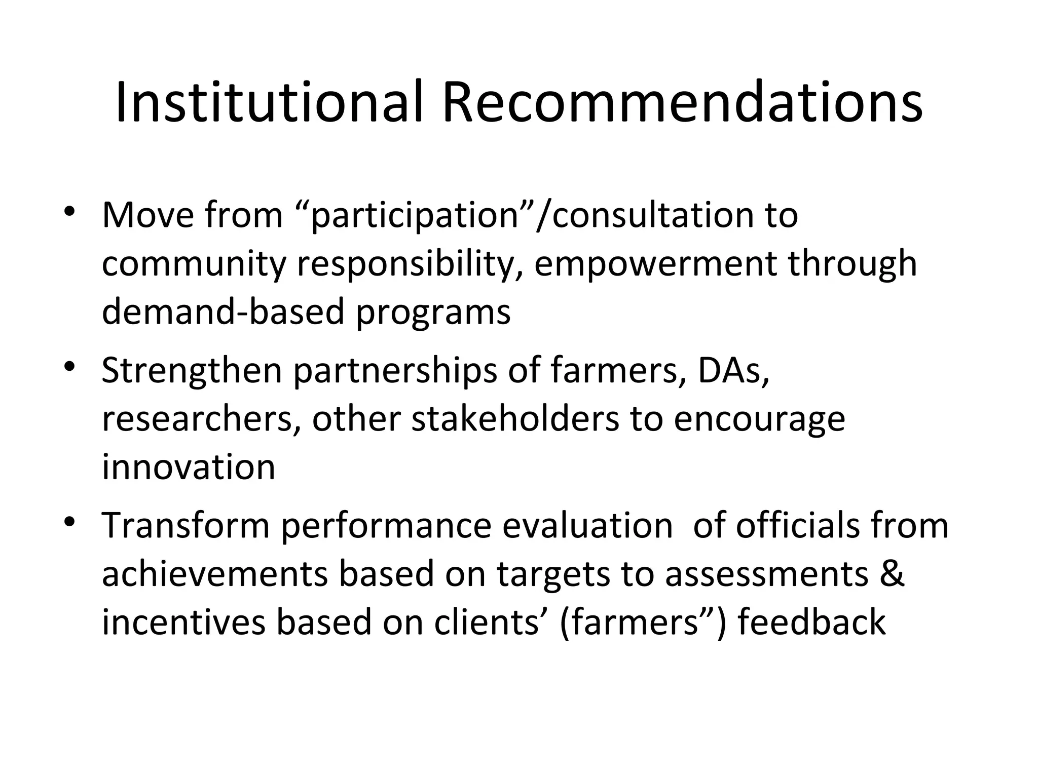 Review of policy and institutional issues related to agricultural water ...
