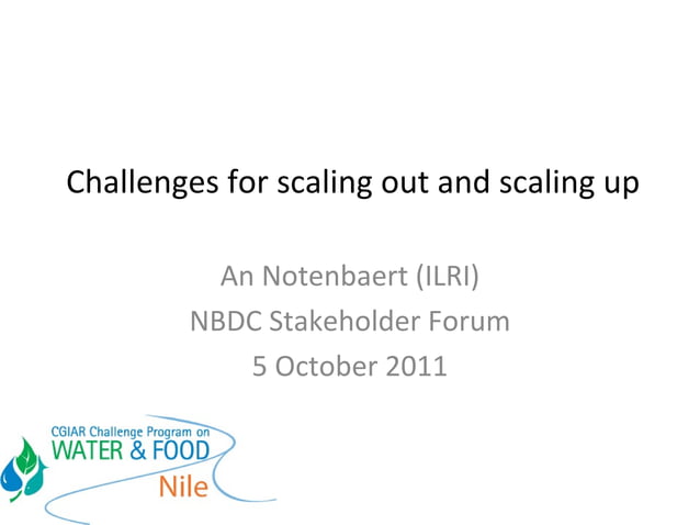 Challenges for scaling out and scaling up rainwater management ...