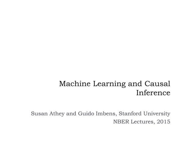 Machine Learning and Causal Inference | PPTX