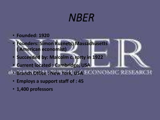 Nber(national bureau of economic research) | PPTX