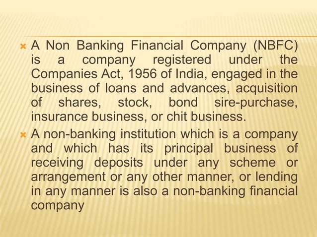 Nbfc | PPTX | Business Banking & Finance | Business