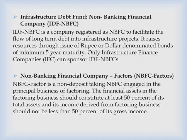 Non Banking Financial Company (NBFC) | PPTX | Business Accounting ...