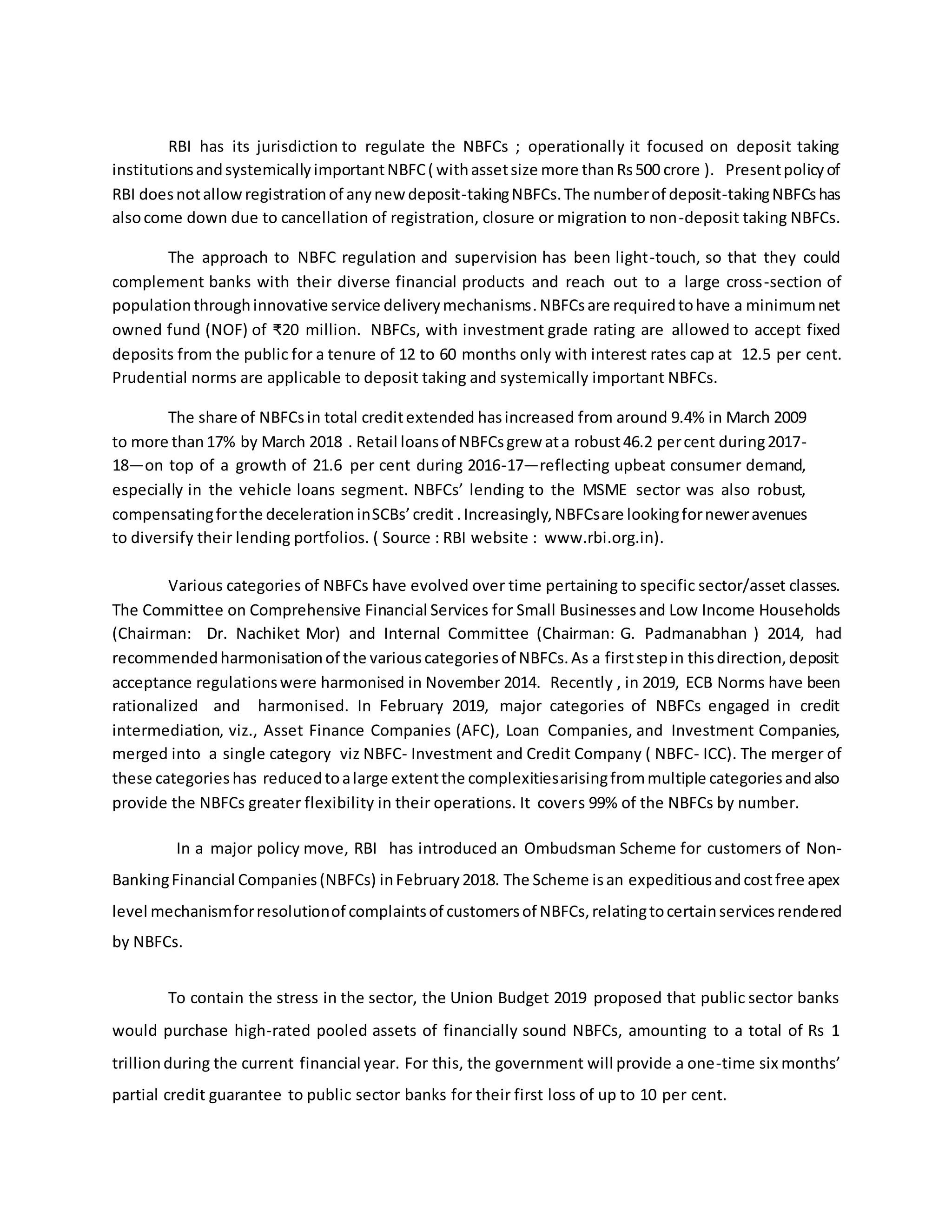 NBFC Sector in India - overview | DOCX