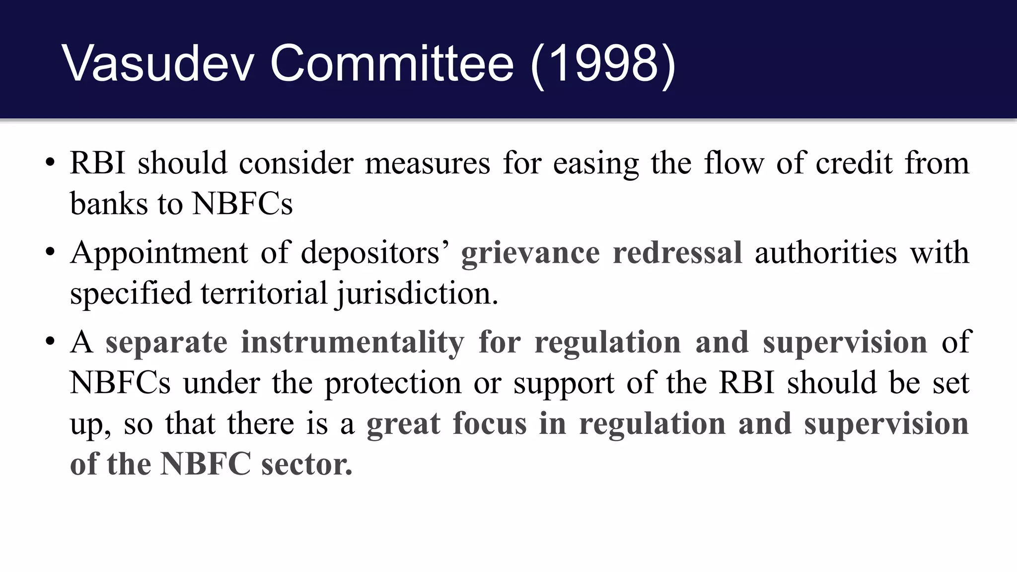 History of Non-Banking Financial Companies Classification of Non ...
