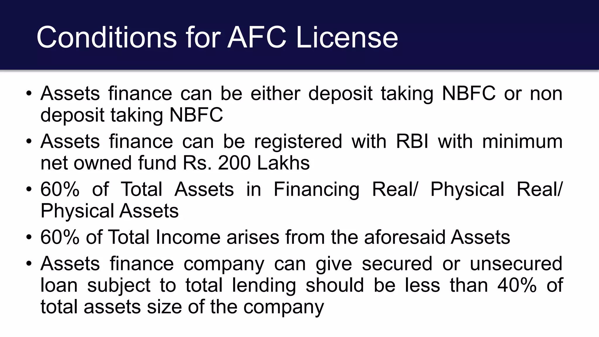 History of Non-Banking Financial Companies Classification of Non ...