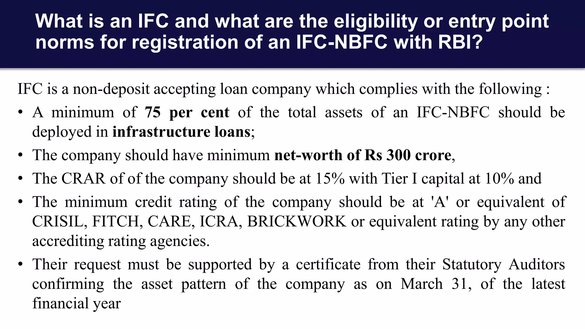 History of Non-Banking Financial Companies Classification of Non ...