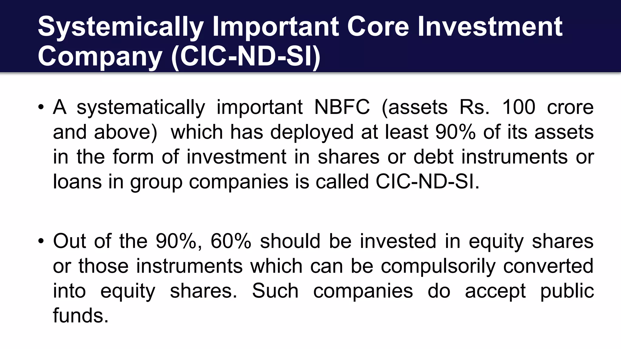 History of Non-Banking Financial Companies Classification of Non ...