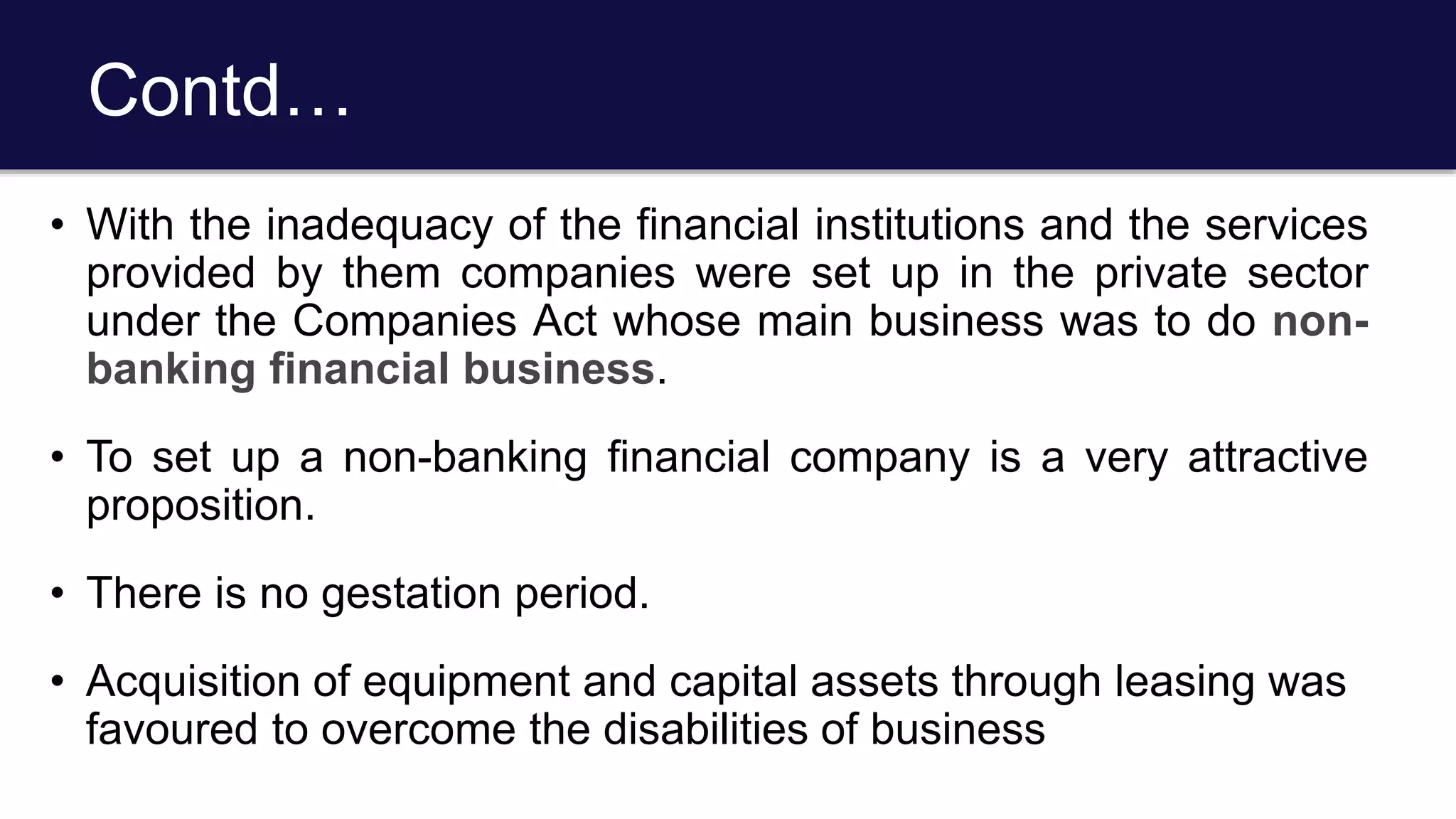 History of Non-Banking Financial Companies Classification of Non ...