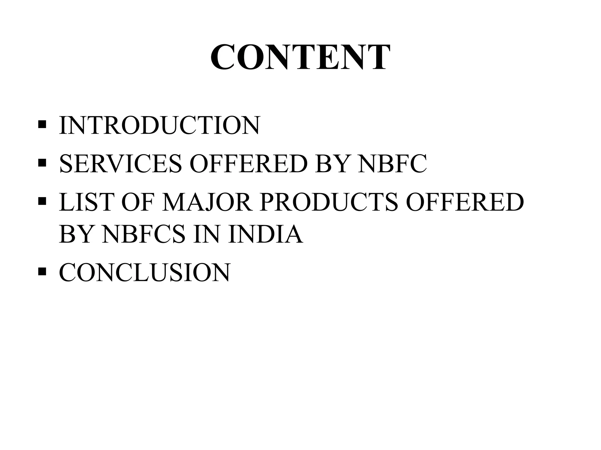 SERVICES OFFERED BY NBFC | PPTX