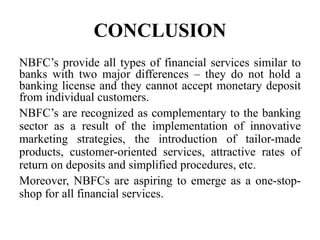 SERVICES OFFERED BY NBFC | PPTX