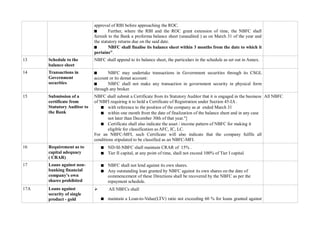 NBFC prudential norms checklist | PPT | Free Download