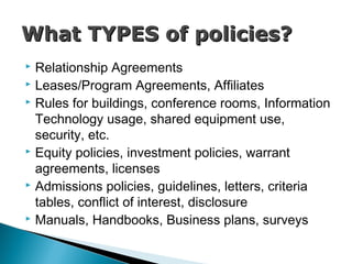 Creating Effective Policies & Procedures for Your Incubator | PPT
