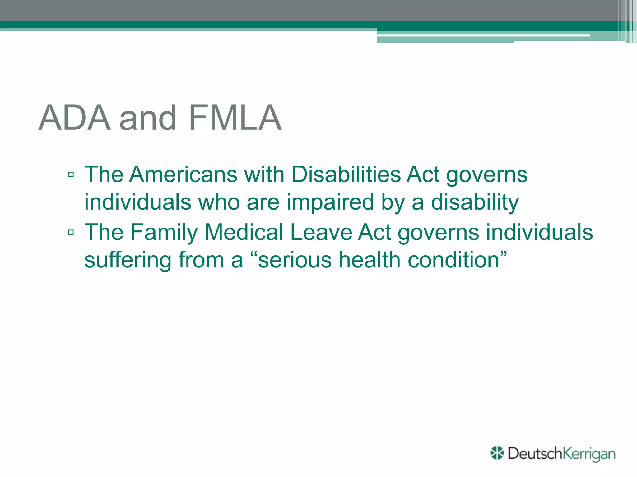 ADA and FMLA | PPTX