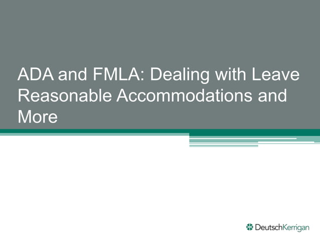 ADA and FMLA | PPT